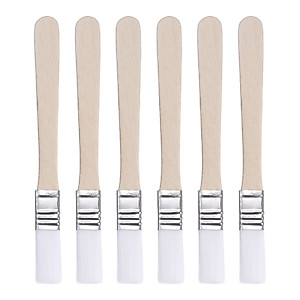 uxcell 0.5" Width Small Paint Brush Nylon Bristle with Wood Handle Painting Tool for Wall, Door, Cabinets, Furniture, Fences, White 6Pcs