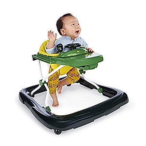 John Deere 4-in-1 Gator Baby Walker, Push Walker Activity Center, Authentic Gator Design, Easy Fold Frame, Green Age 6 Months+