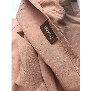 Eikei Washed Cotton Chambray Duvet Cover Solid Color Casual Modern Style Bedding Set Relaxed Soft Feel Natural Wrinkled Look (Copper Dust, Queen)