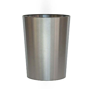 Orsd5D4ite Brushed Nickel Metal Bathroom Wastebasket, 2.2 gal
