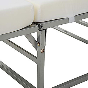 HOMCOM 2-in-1 Convertible Guest Sleeper Bed, Foldable Ottoman with Thick Padded Foam for Small Room, Living Room, Gray