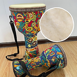 Yibuy 8 Inches African Tambourine Drum Head Goat Skin Replacement Parts Yellow