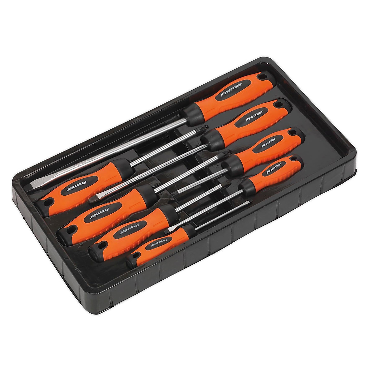Sealey Hv003 Screwdriver Set 8Pc Hi-Vis Orange