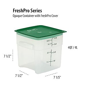 Cambro Food Storage Containers with Lids (BPA-Free) - 4 QT (Quart) Square Food Storage Container with Lid (2 Pack)