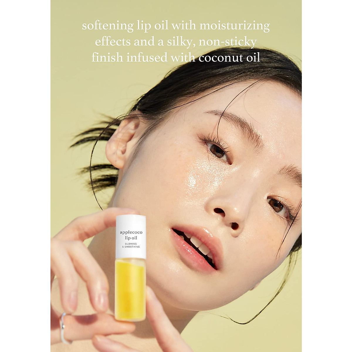 NOONI Vegan Appleseed Lip Oil - Applecoco | Long-Lasting, Moisturizing, Plumping, Revitalizing for Dry Lips, Waterproof, No Peel Off, Korean Tint, Valentine Day Gifts, 0.12 FL Oz