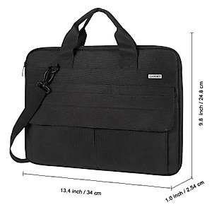 LANDICI Laptop Bag Carrying Case 13-14 inch with Shoulder Strap, Slim Waterproof Computer Sleeve Compatible with MacBook Air 13/13.3 M1 M2, MacBook Pro 13/14, Chromebook 14, Black