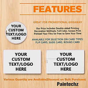 Paintechz Custom Credit Card USB Flash Drives 50 Pack, Personalized Logo Text Bulk - as Corporate Gifts and Promotional Giveaways - Customizable 8GB