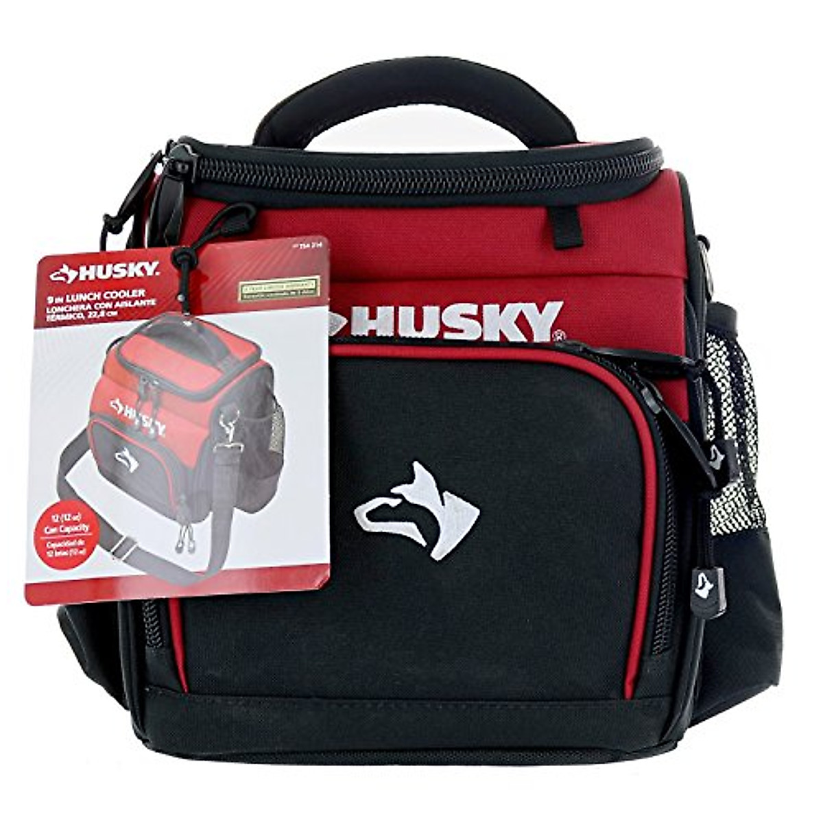 Husky 82021N11 9" 600 Denier Water and Weather Resistant Insulated Cooler with 2 Mesh Sleeves and Carrying Strap