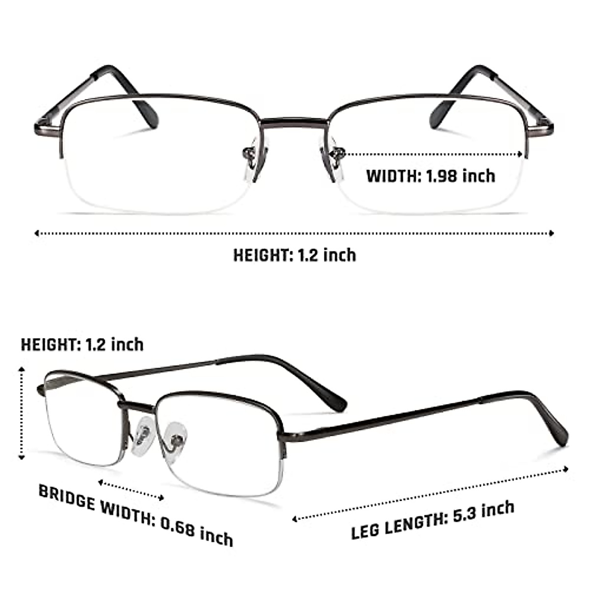 NOVIVON 5 Pack Reading Glasses for Men, Metal Blue Light Blocking Reading Sunglasses with Spring Hinges, Anti Eye Strain Eyeglasses (Gunmetal*3, Gunmetal Sunreaders*2, 1.0)