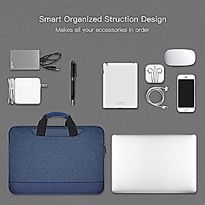 14-15 Inch Laptop Sleeve Briefcase Men Women Bag with Organizer for HP Pavilion/Chromebook 14, Dell Inspiron 13 5000 7000, Lenovo Flex 5 14, ASUS Chromebook Flip C433 14, Acer Surface Case,Navy Blue