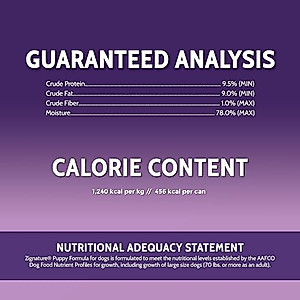 Zignature Puppy Formula Wet Dog Food 13oz can, Case of 12