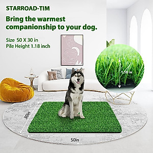 STARROAD-TIM Artificial Grass Rug Turf for Dogs Indoor Outdoor Fake Grass for Dogs Potty Training Area Patio Lawn Decoration (50 x 30 Inch (Pack of 1))