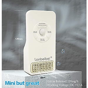 Ozone Air Purifier,Body Detection, Purifying Air and Eliminate Odor Thoroughly in Pet Room, Toilet, Shoe Cabinet, etc.