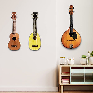 SNIGJAT Ukulele Wall Mount 2 Pack, Ukelele Hanger for Wall Vertical Display, Hardwood Ukulele Holder with Screw, Ukulele Wall Hook fits for Banjo Mandolin Soprano Pineapple Concert Baritone and Tenor