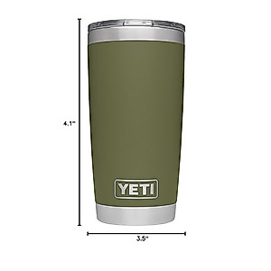 YETI Rambler 20 oz Tumbler, Stainless Steel, Vacuum Insulated with Standardr Lid, Olive