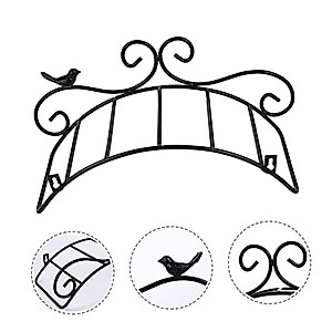 JEWEDECO Hose Wrought Iron Frame Garden Hose Hanging Hook Hose Holder Decorative Garden Hose Storage Outdoor Hose Garden Hose Reels for Outside Water Hose Hanger Wall Water Pipe Bracket