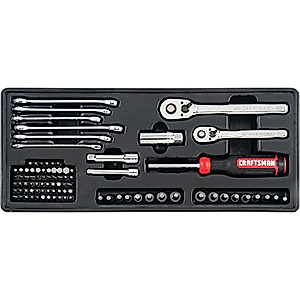Craftsman Mechanic Tool Set, 215 Piece, Hand Box Set in Metal, 3 Drawers, Red (CMMT45303)