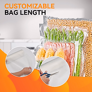 Wevac 8 Pack 11" x 16' and 8" x 16', Vacuum Sealer Bags Rolls for Food Saver, Weston, Commercial Grade, BPA Free, Heavy Duty, Great for vac storage, Meal Prep or Sous Vide