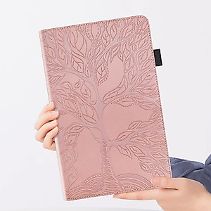 Stand Tablet Cover Compatible With Samsung Galaxy Tab A8 10.5-Inch 2021 (SM-X200/X205/X207) PU Leather Case Flip Wallet Protective Cover Tree Of Life Tablet Case Card Slot Tablet PC Cover ( Color : Ro