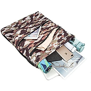 HSYA Drawstring Backpack Water Resistant String Bag with Inside & Outside Zipper Pockets Large Bag Gym Sack Unisex