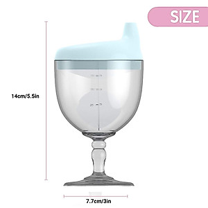 Crumye Prince Wine Sippy Cup, No Spill Wine Glass Sippy Cup for Baby Boy 12+ Months, Fancy Goblet Style Great for Your Prince Holidays Birthday Party Celebration, 5 Ounce(Blue)