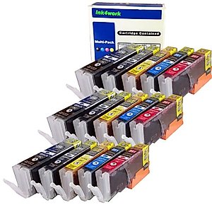 INK4WORK Compatible Ink Cartridge Replacement for Canon PGI-250XL PGI250 XL CLI-251XL CLI251 XL PIXMA IP7220 iP8720 iX6820 MG5420 MG5422 MG5520 MG5522 MG6320 MG7120 MX722 MX922 (15-Pack)