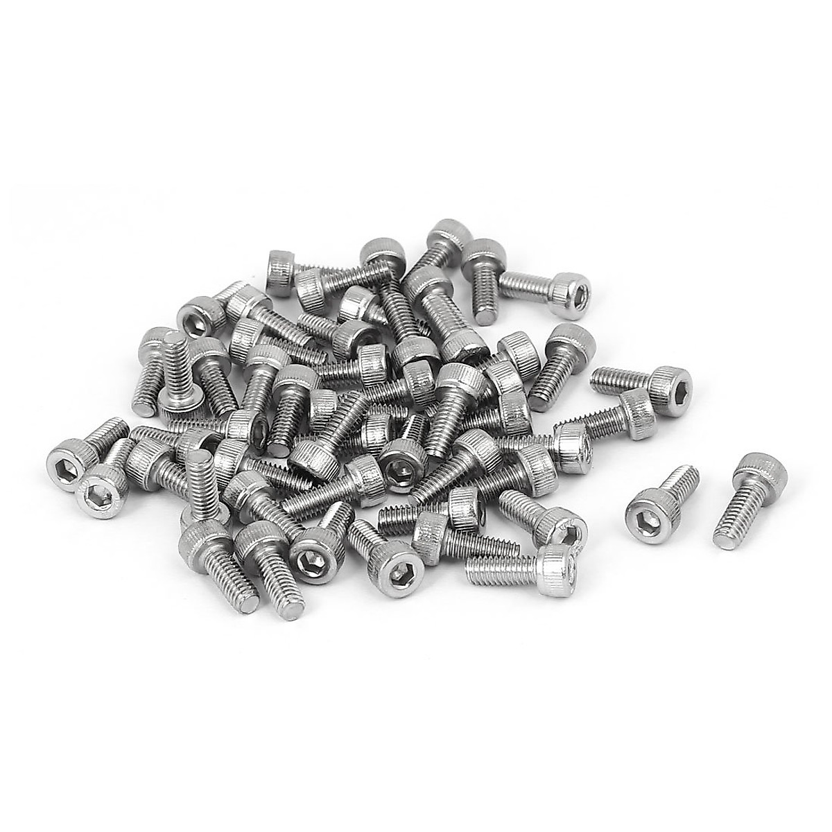 uxcell M4x10mm Thread 304 Stainless Steel Hex Socket Head Cap Screw Bolt DIN912 55pcs