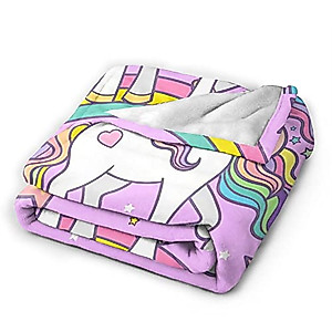 Rainbow Unicorn Blanket Unicorn Gifts for Girls Super Warm Soft Cozy Cute Cartoon Unicorn Fleece Throw Blanket Plush Flannel Blankets for Girls Women Birthday Gifts 40"X50"