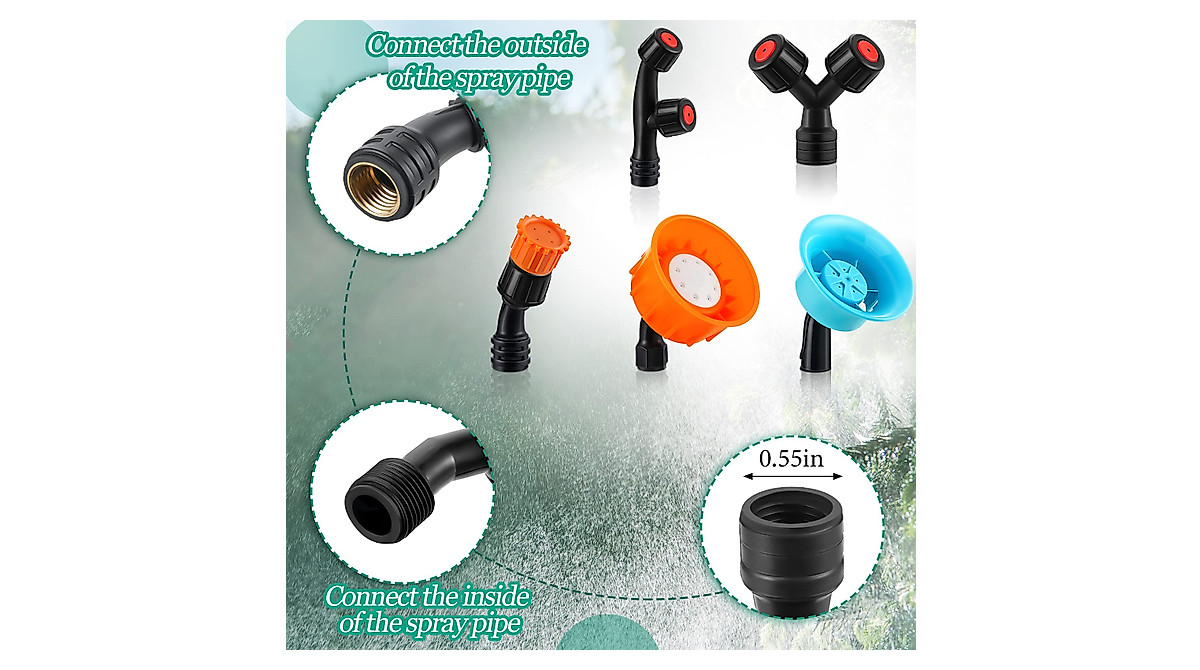 Adjustable 9-Piece Spray Nozzle Set for Garden and Farm