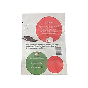 Snout and shell Organic Pet Hermit Crab Greensand Food Supplement - High Magnesium Iron Potassium Deep Ocean Natural Minerals - 100g 100 g, Green/Brown