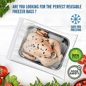 Extra Large Jumbo Size Clear Zipper Storage Bags, Huge 5 Gallon BIG Zip & Lock Resealable Bags, For Food Storage, Freezer, Meat, Home Organization (49 Bags)