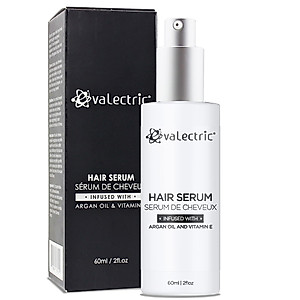 Evalectric Argan Oil Hair Serum - For Dry, Damaged, Frizzy Hair - Anti-Frizz, Straightening, and Shine Serum with Vitamin E - 2 Fl. Oz.