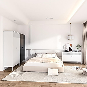 Washsemba 2 Door Metal Accent Cabinet,White Metal Storage Cabinet with Adjustable Shelf,2-Tier Office Cabinet,Multipurpose Metal Locker Storage Cabinet for Office Home(White, 25''H)