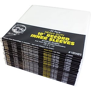 (500) 10" Record Inner Sleeves - High Density Polyethylene - 10-1/8" x 10"