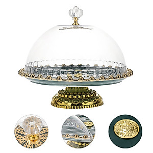 Ipetboom 1 Set Ceramic Cake Pan Food to Rotate Ceramics Dome White