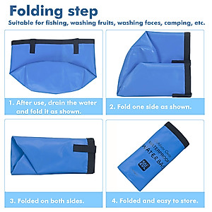 YUMQUA Collapsible Bucket 5 Gallon(20L), Multifunctional Portable Folding Bucket Water Container Wash Basin for Camping Fishing Hiking Traveling Outdoor Survival Gardening Car Washing (Blue)