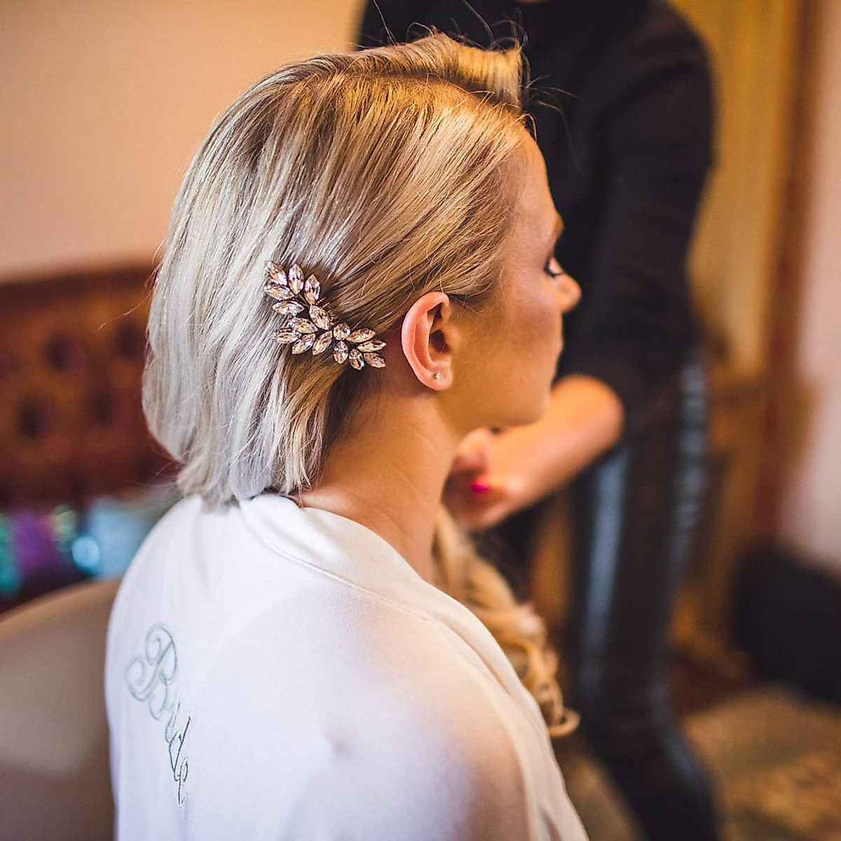 JAKAWIN Bride Crystal Wedding Hair Piece Rhinestone Hair Comb Bridal Hair Accessories for Women HC047 (Silver)