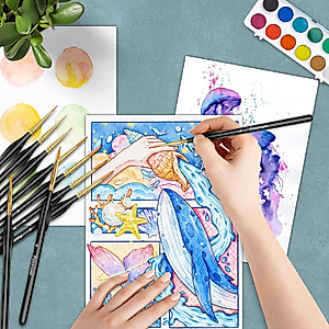 Detail Paint Brushes Set, 12PC Miniature Brushes for Fine Detailing & Art Painting, Small Tiny Paint Brush Perfect for Acrylic, Citadel, Paint by Number, Figurine, Craft, Models, Warhammer 40k (Black)