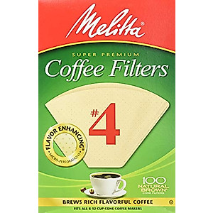 Melitta Cone Coffee Filters, Natural Brown #4, 300 Count (Pack Of 3)