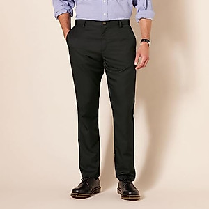 Amazon Essentials Men's Slim-Fit Flat-Front Dress Pant, Black, 28W x 32L