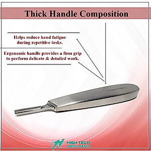 Scalpel Handle #8 Stainless Steel Knife, Blade Holder with Thick Handle Fits Blades No 60 for Precise Cutting, Student Educational-Use Biology Labs, DIY Crafts, Model Making, Repairs + More