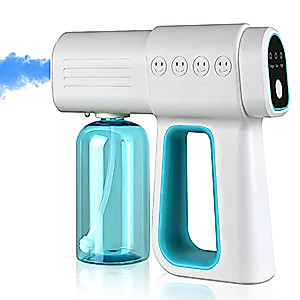 Professional Disinfectant Fogger Machine, 380ml Wireless Nano Sprayer Gun Handheld Sanitizer Fogger, Blue Light Foggers for Touchless Sanitization (Blue)