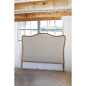 Creative Co-Op Oak & Linen King Size Headboard