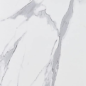 Convenience Concepts Northfield Console 3-Tier Bookcase, White Faux Marble