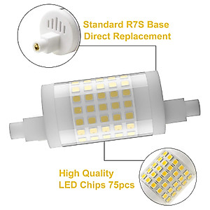 Familite R7S LED Bulb 78MM, 10W Dimmable J78 Flood Light, 100W Halogen T3 Replacement, Warm White 3000K, Pack of 2