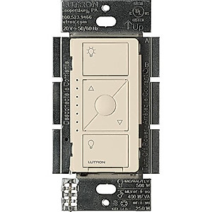 Lutron Caséta Smart Dimmer Switch for ELV+ Bulbs, 250W LED, PD-5NE-LA, Light Almond