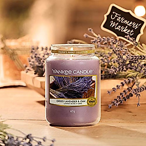 Yankee Candle Large Jar Scented Candle, Lavender & Oak, Burns up to 150 Hours, Dries Lavender and Oak