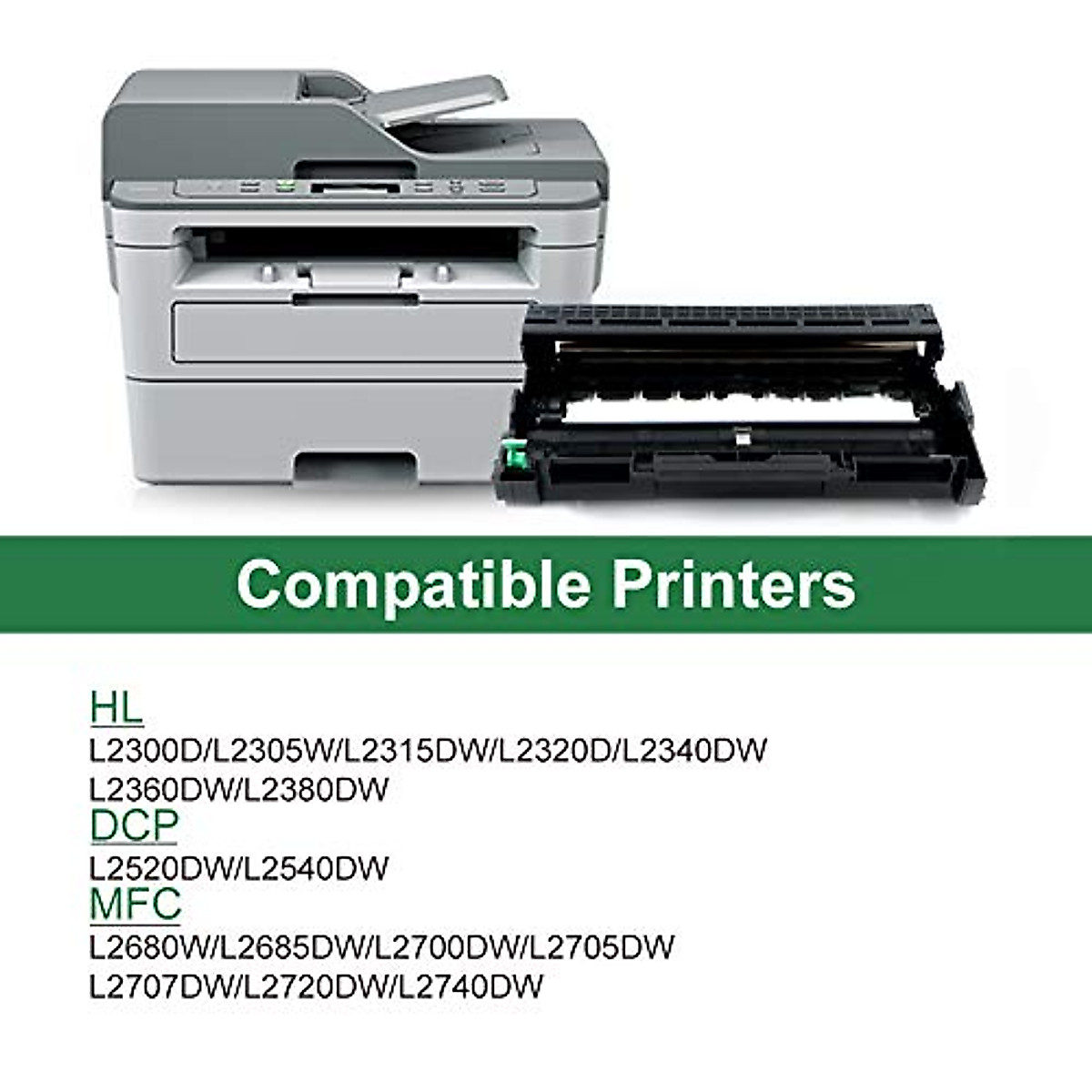 XZMHX DR630 DR-630 Replacement Drum Unit (Not Toner) Compatible for Brother MFC-L2700DW MFC-L2720DW MFC-L2740DW HL-L2300D HL-L2340DW HL-L2380DW DCP-L2540DW Printer (1P Drum Unit ONLY)
