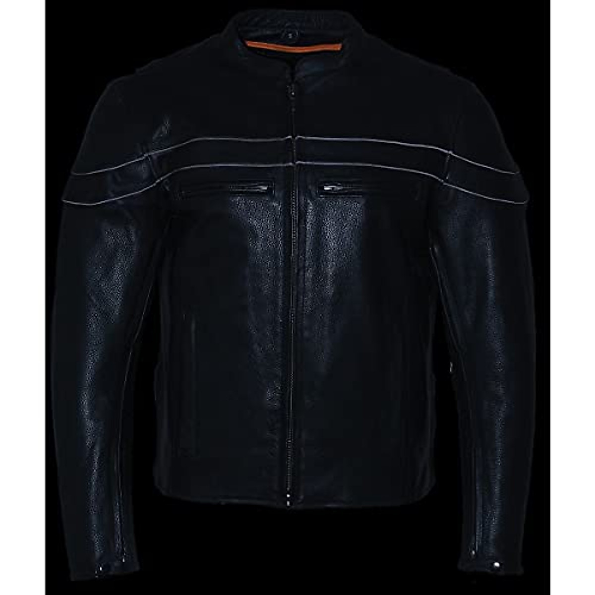 Milwaukee Leather SH1408 Men's Sporty Crossover Vented Black Motorcycle Leather Scooter Jacket - X-Large