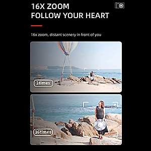 Fiudx Digital Camera for Teens Kids 16x Zoom Travel Digital Camera Christmas Birthday Gifts